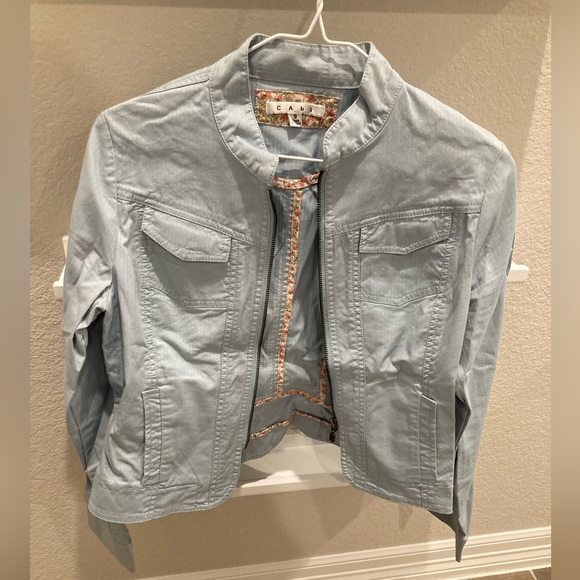 CAbi | Jackets & Coats | Cabi Military Jacket Light Blue | Poshmark